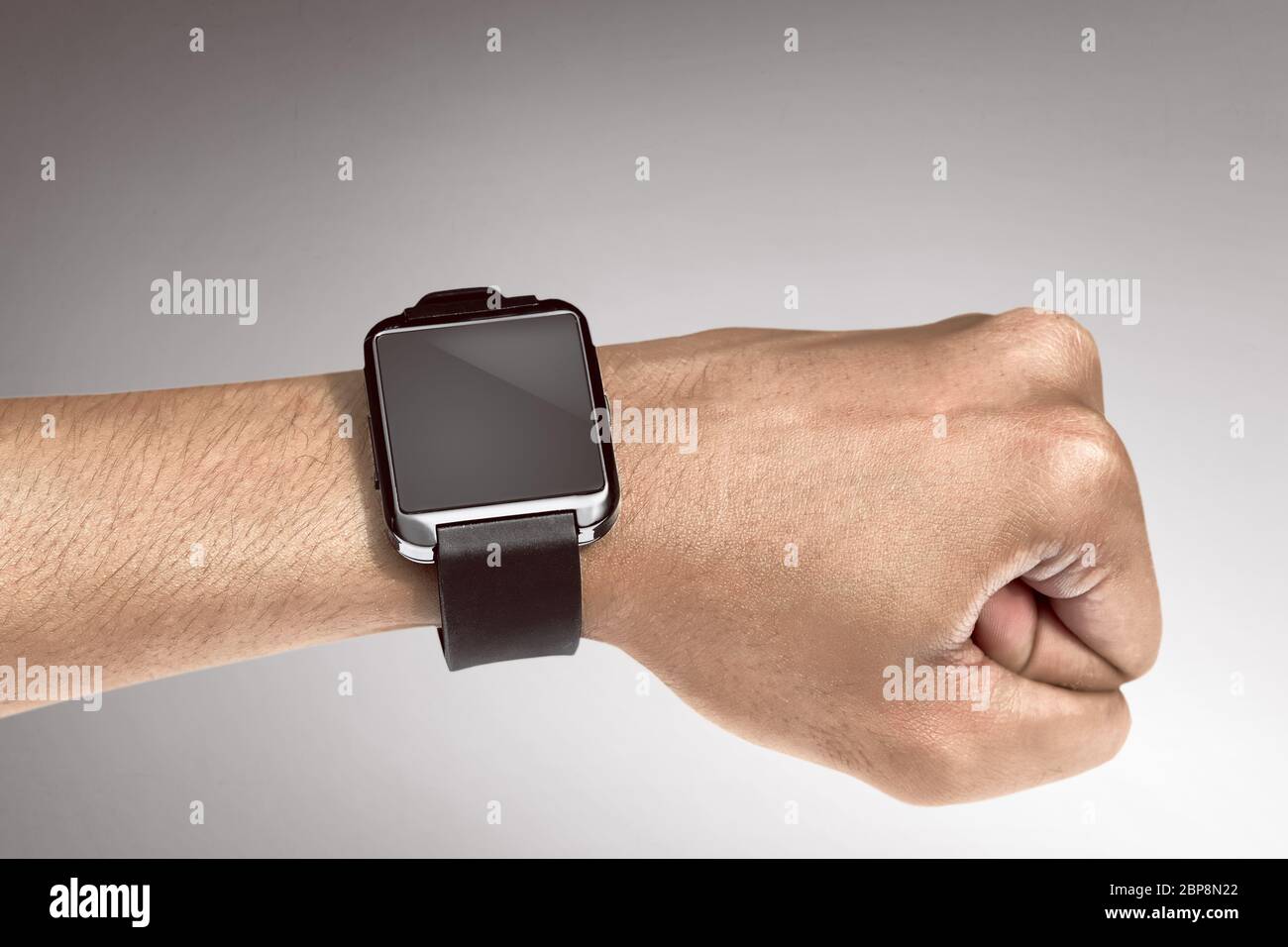 Human hand wearing smart watch. Wearable gadget concept Stock Photo - Alamy