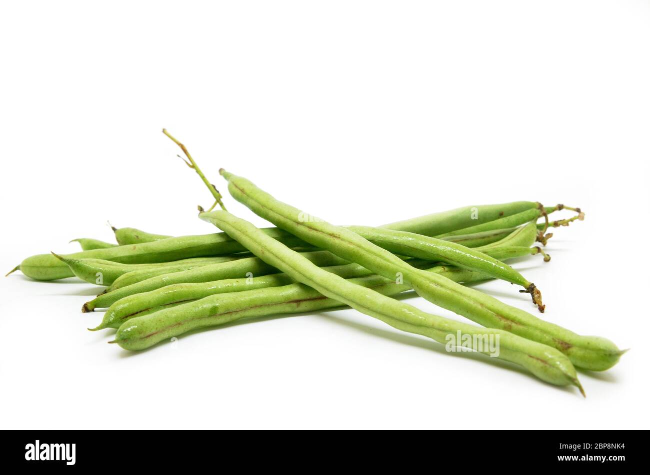 French green bean string isolated on white background Stock Photo - Alamy