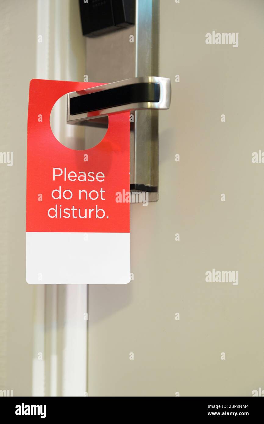 Do Not Disturb Hotel Sign close up Stock Photo - Alamy