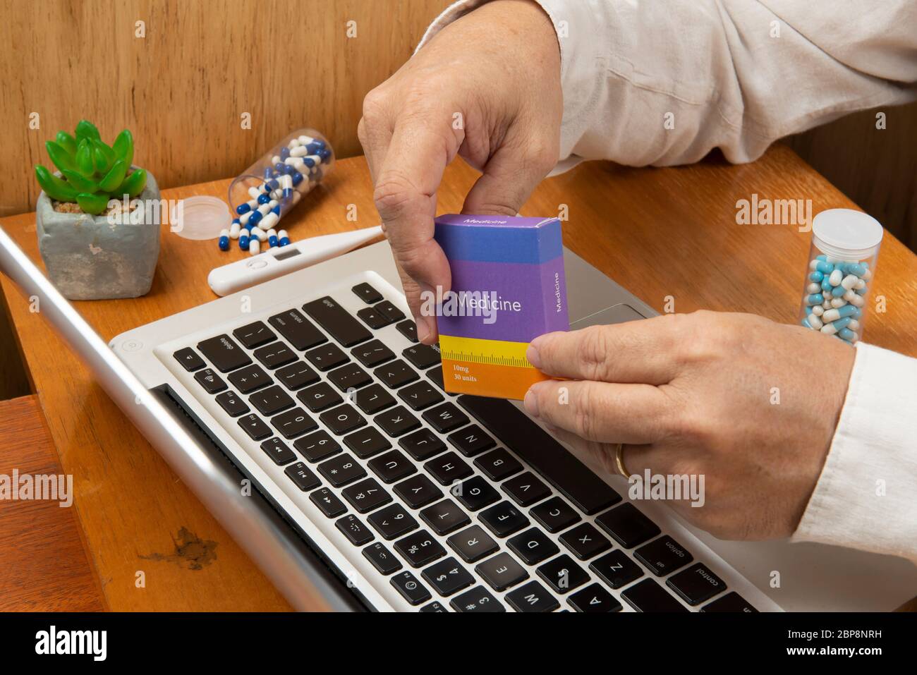 telemedicine - Doctor at the computer explains to the patient how to ...