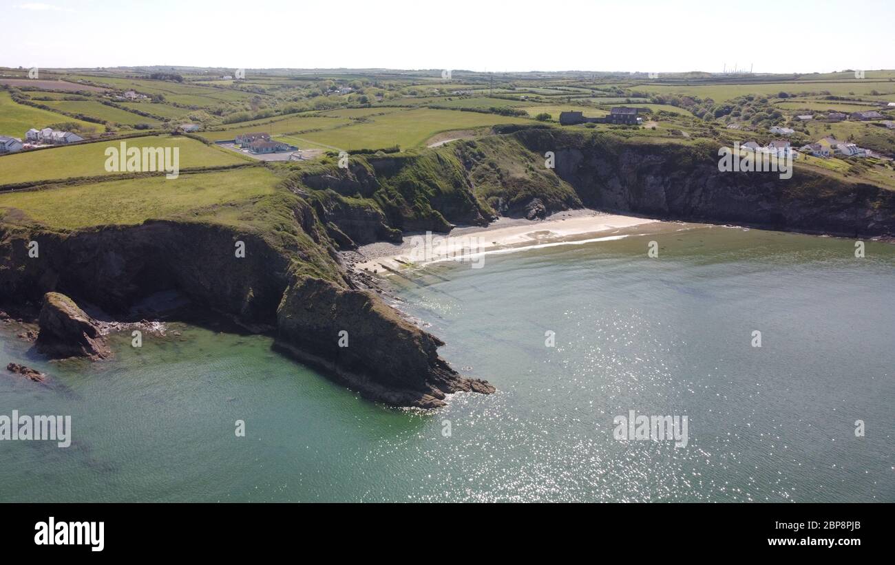 The Havens, near Broad Haven. Aerial View from Sea, showing The ...