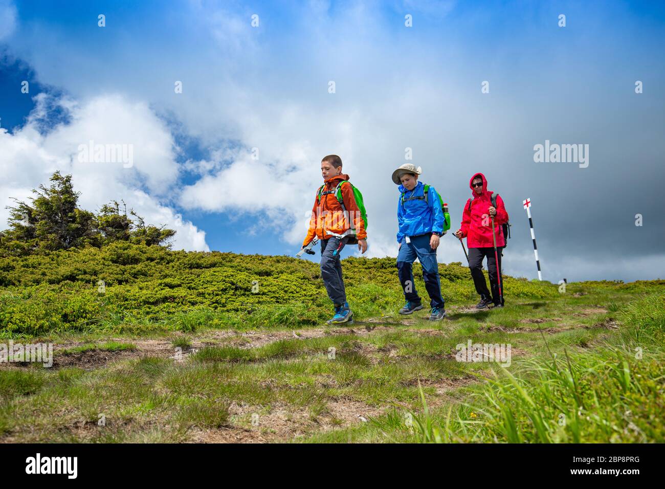 Family having fun on a trekking day Stock Photo - Alamy