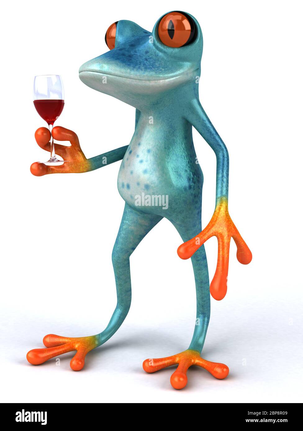 Fun frog - 3D Illustration Stock Photo - Alamy