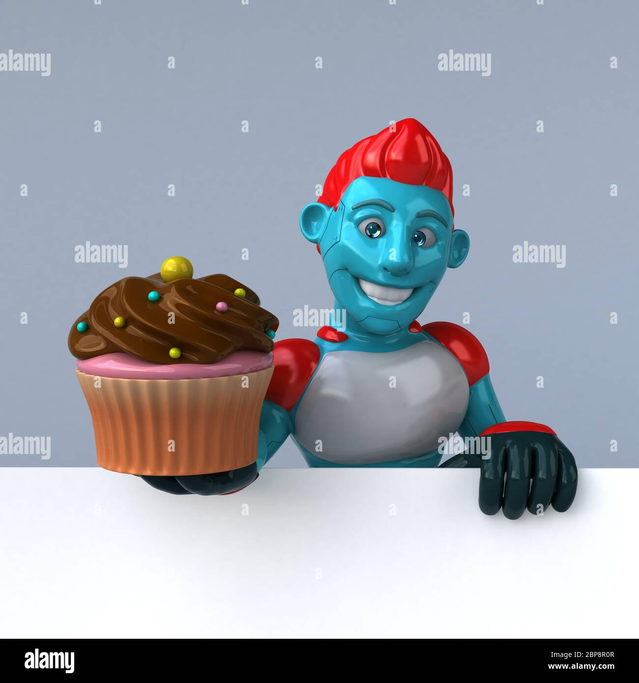 Red Robot - 3D Illustration Stock Photo - Alamy