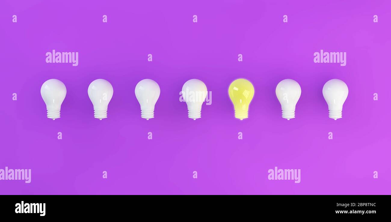 Row of lit lightbulbs hi-res stock photography and images - Alamy