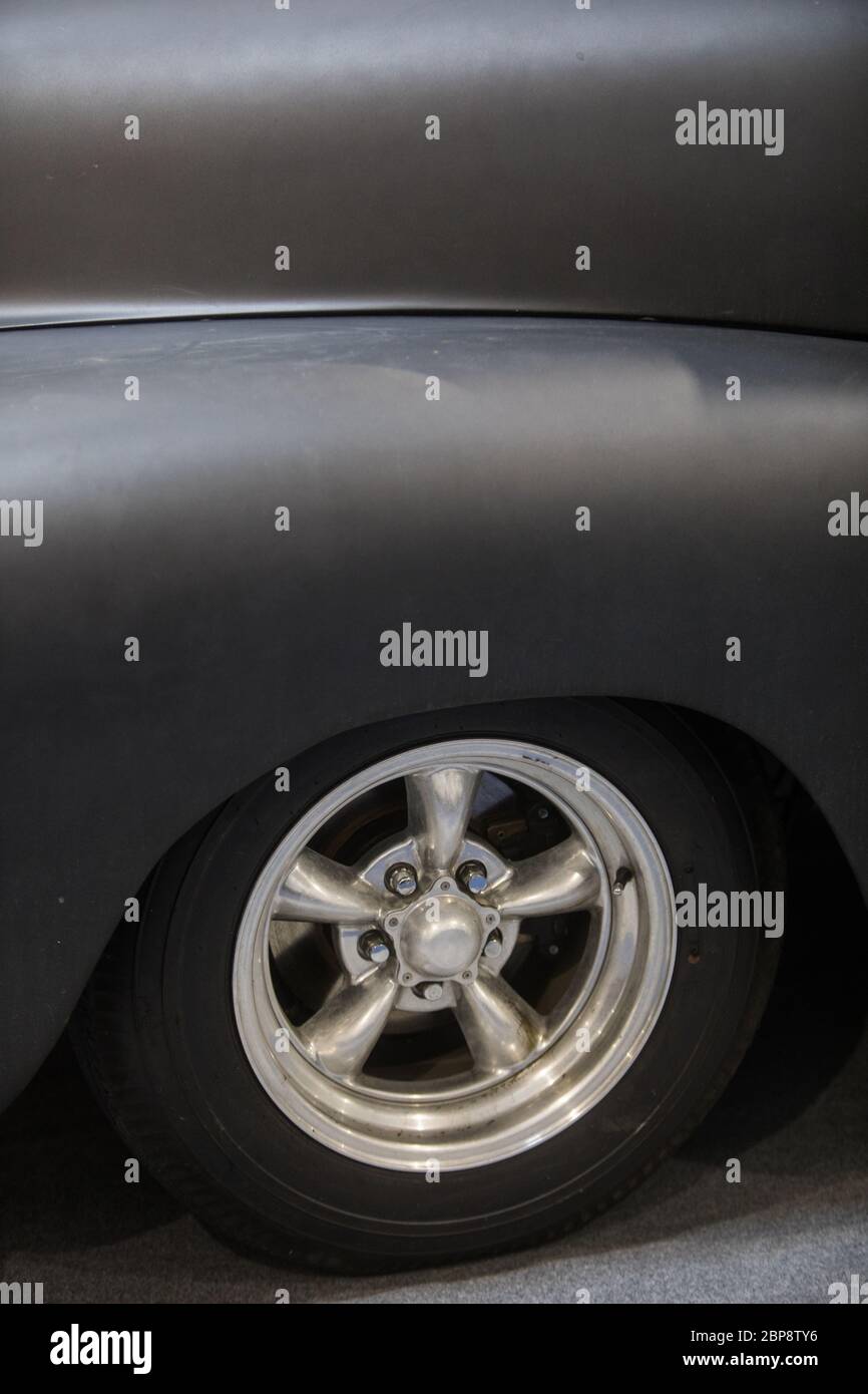 Image of a restored old truck wheel Stock Photo - Alamy