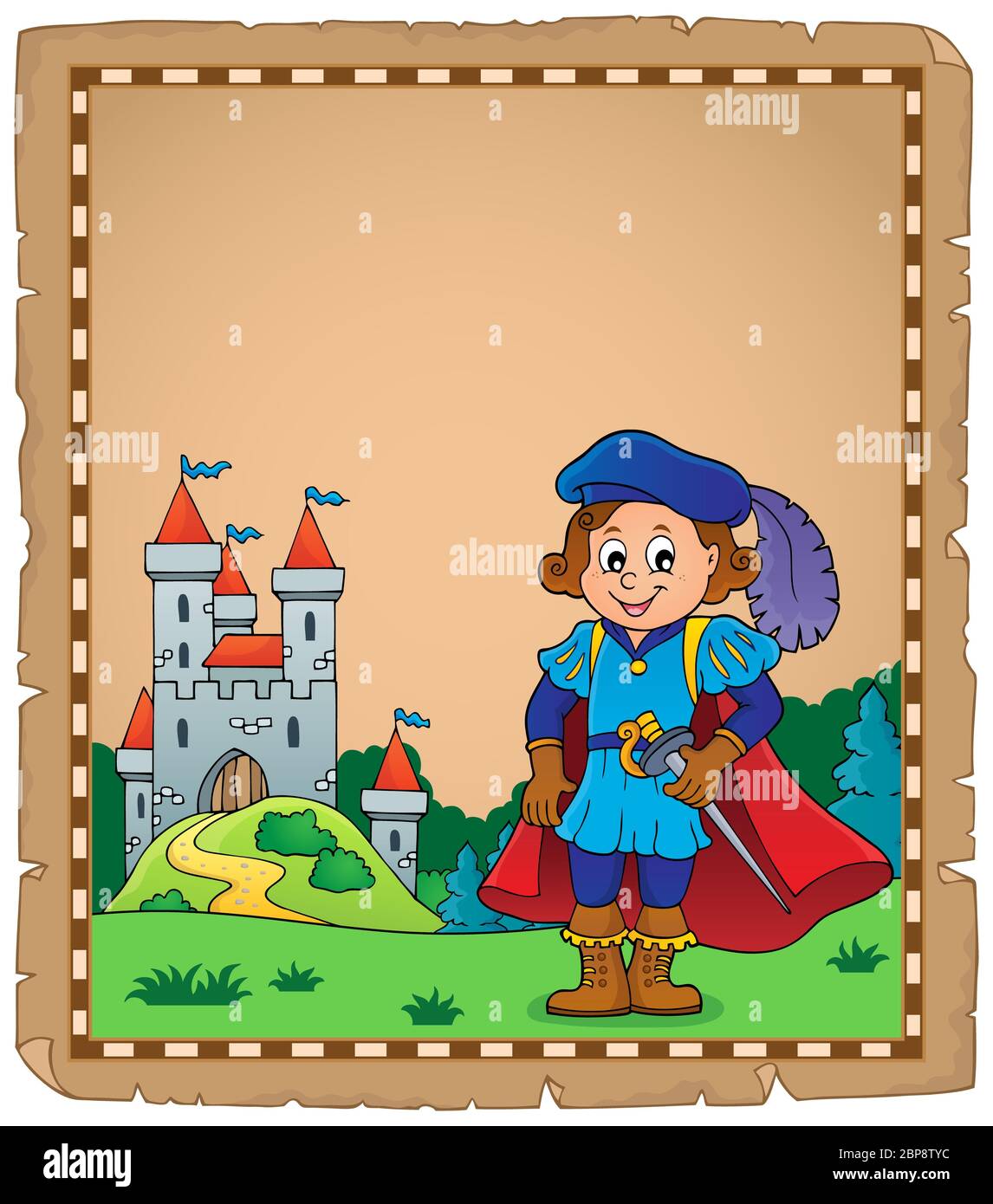 Parchment with prince theme 6 - picture illustration Stock Photo - Alamy