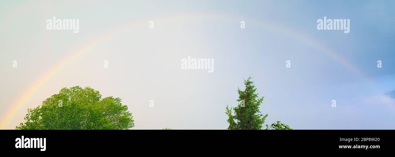 rainbow caused by reflection, refraction and dispersion of sun light in ...