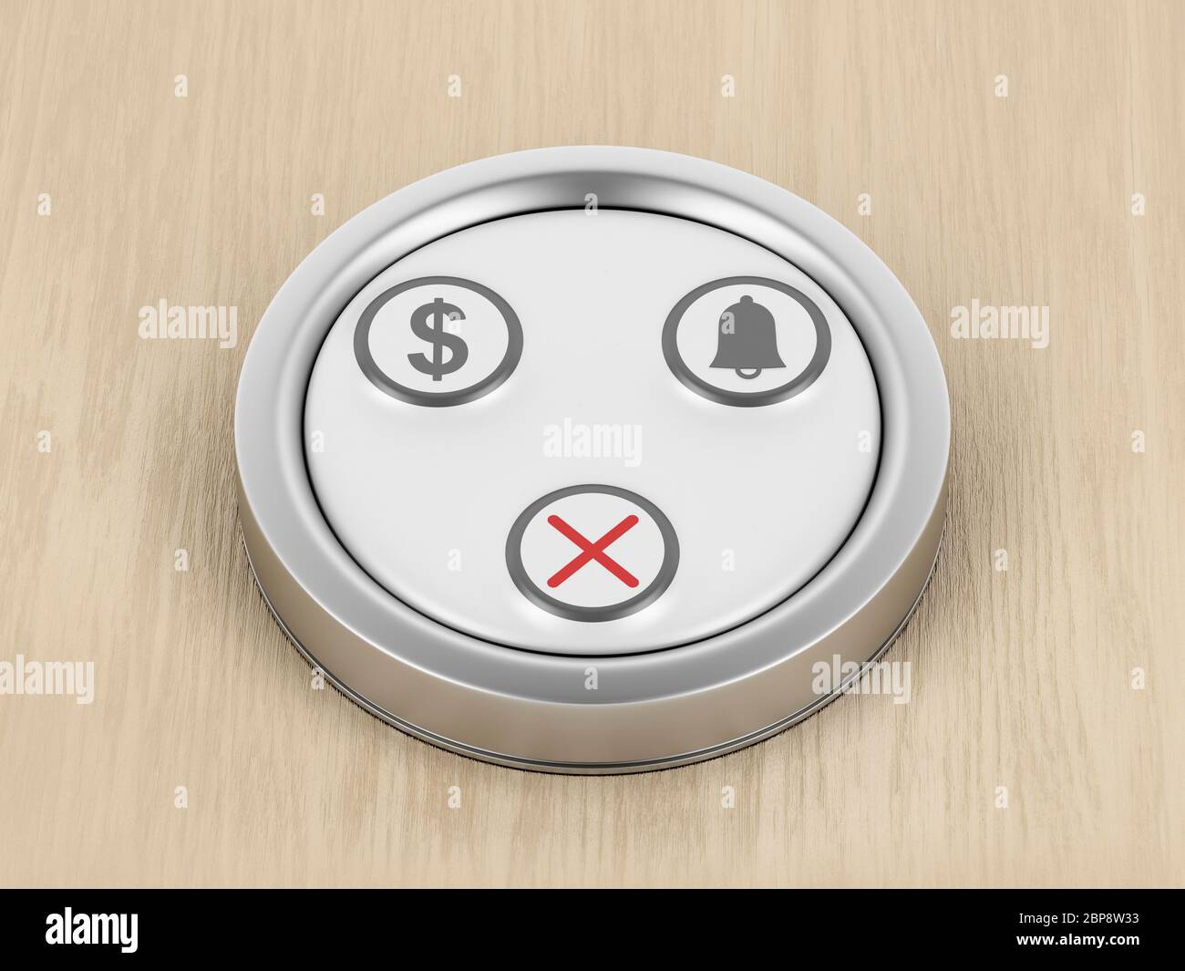 Restaurant table call button, 3D illustration Stock Photo - Alamy