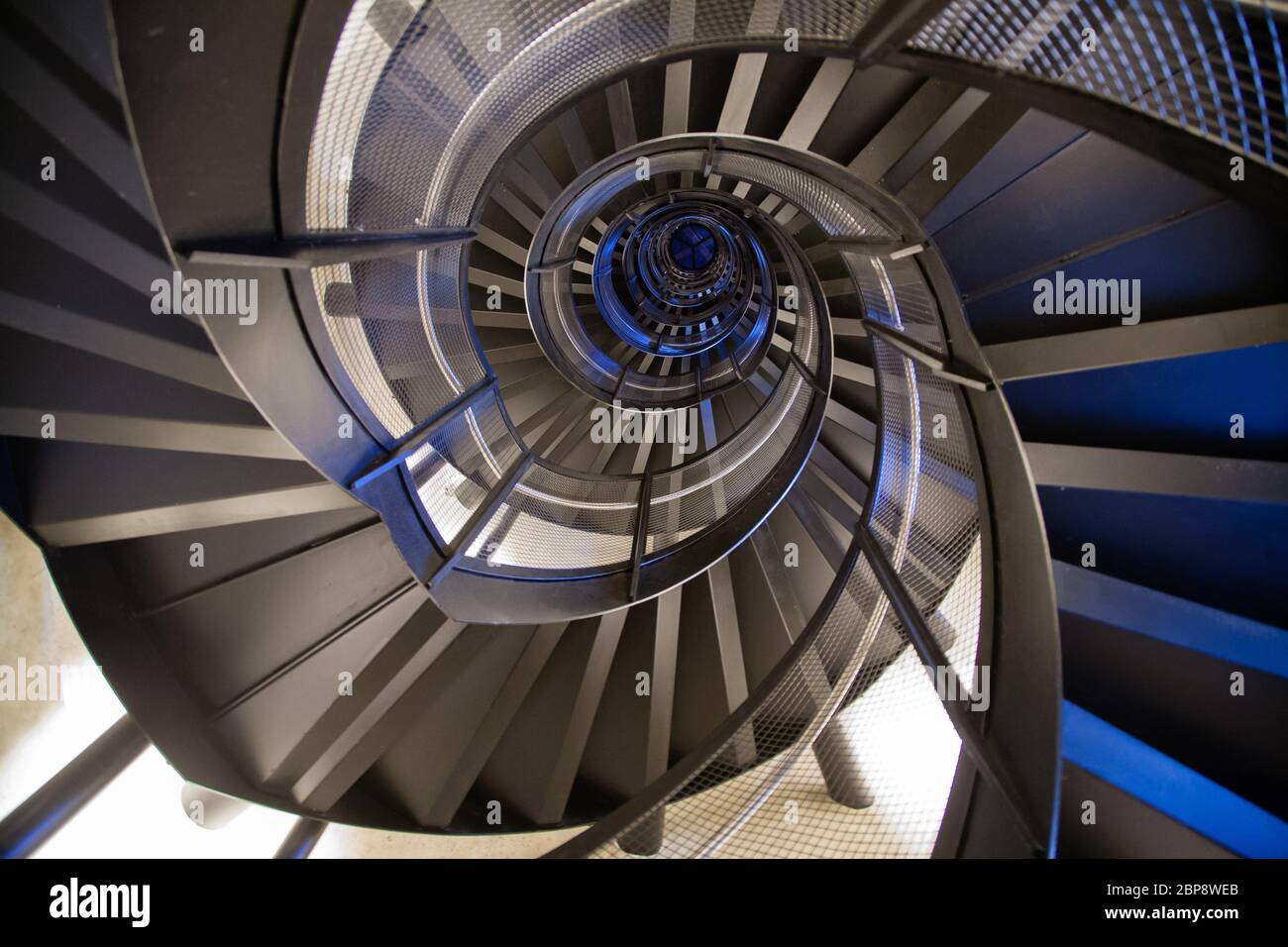 Spiral staircase bottom view. Geometric background Stock Photo - Alamy
