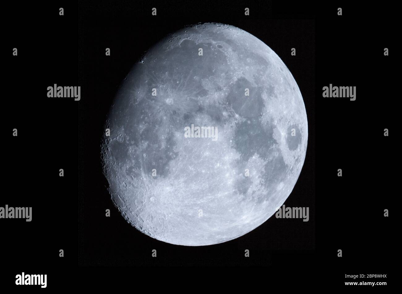 the waxing gibbous moon 2nd November 2006 Stock Photo - Alamy
