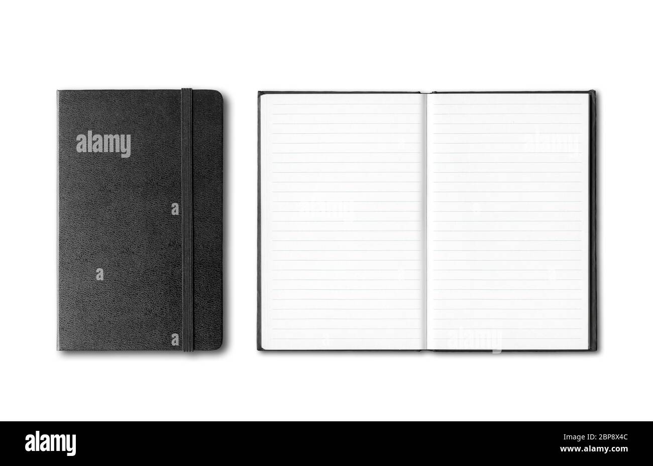 Black closed and open notebooks mockup isolated on white Stock Photo ...