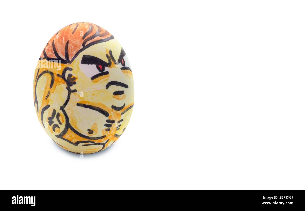 Colorful strong muscular bodybuilder Easter egg in isolated background ...