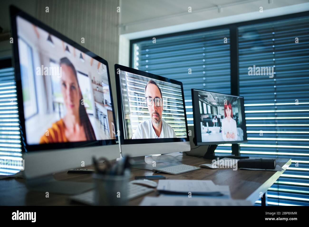 Office computers inside hi-res stock photography and images - Alamy
