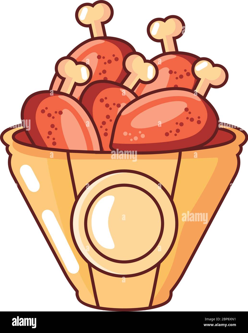 container with chicken leg on white background vector illustration ...