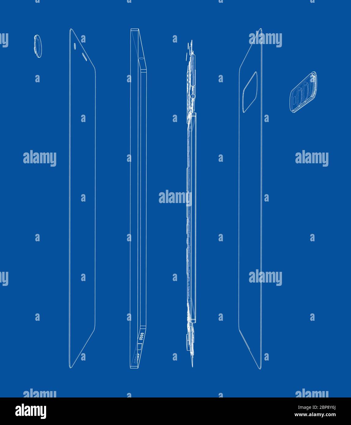 Disassembled smartphone concept outline. Vector Stock Vector Image ...