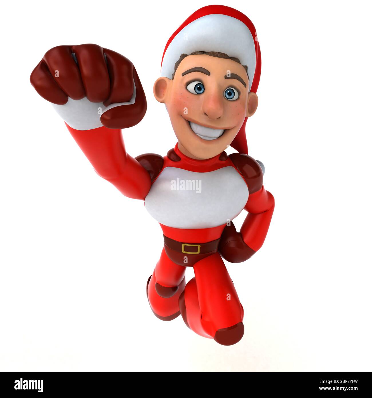 Fun Super Santa Claus - 3D Illustration Stock Photo - Alamy