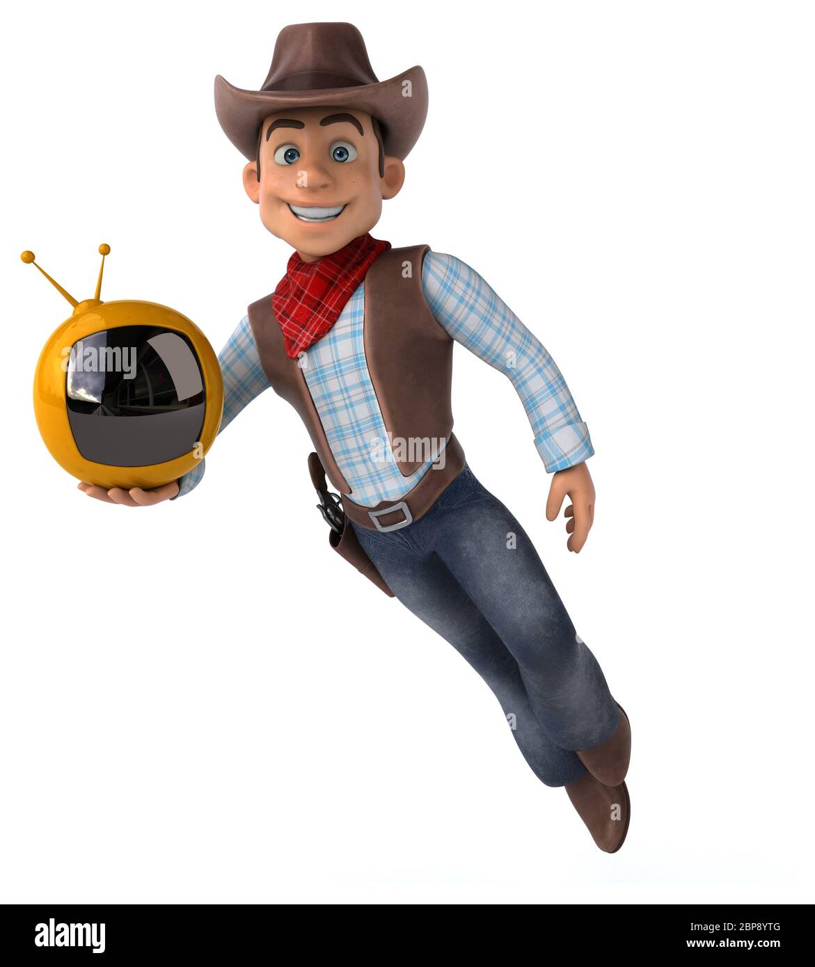 Fun Cowboy - 3D Illustration Stock Photo - Alamy