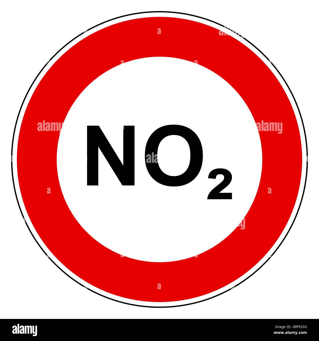 NO2 and prohibition sign Stock Photo - Alamy