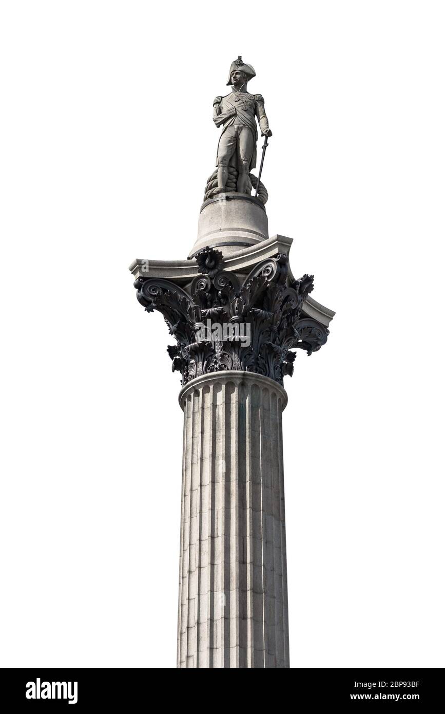 Nelsons Column isolated on white background with clipping path Stock ...