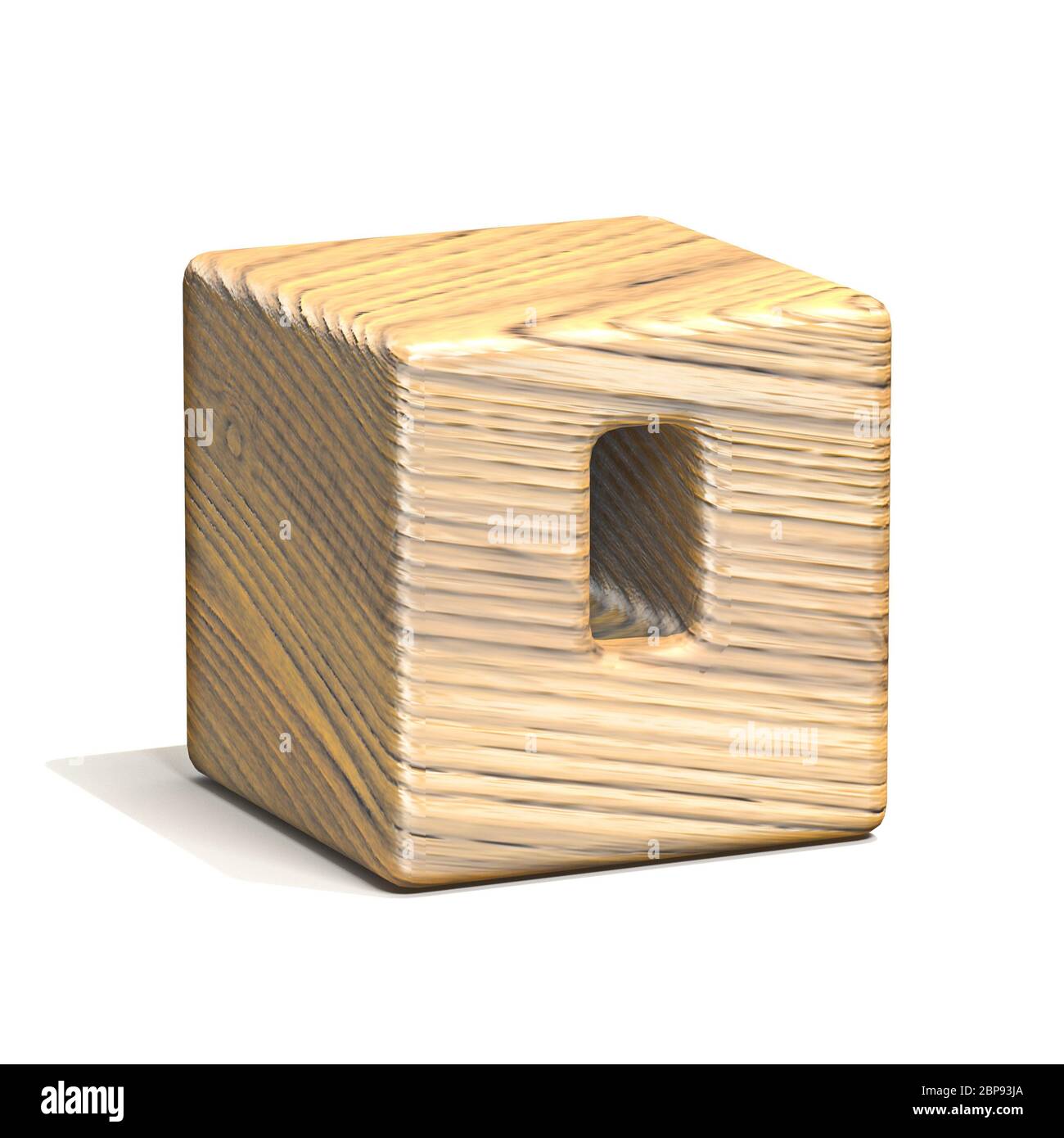 Solid wooden cube font Number 0 ZERO 3D render illustration isolated on ...