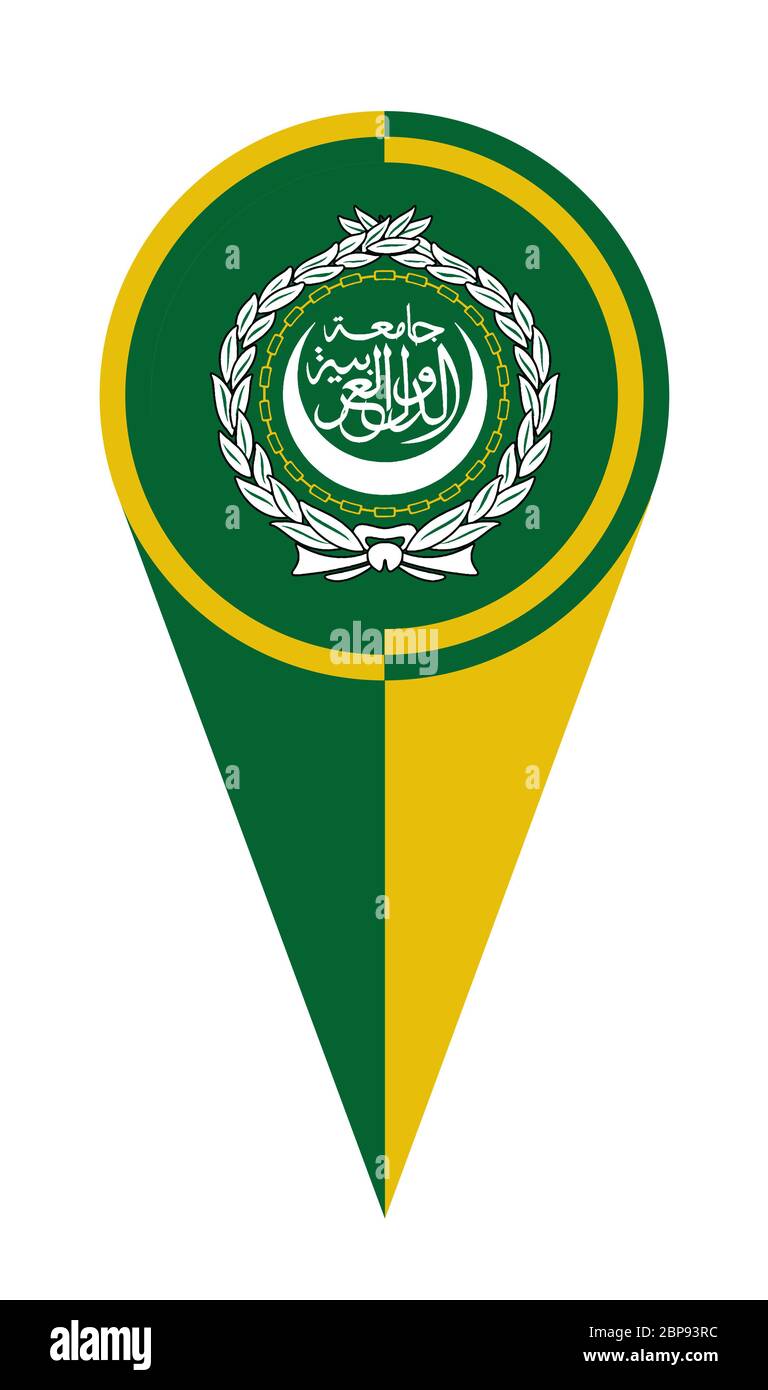 Arab League map pointer pin icon location flag marker Stock Photo - Alamy