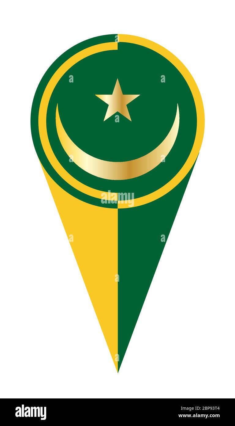 Mauritania map pointer pin icon location flag marker Stock Photo - Alamy