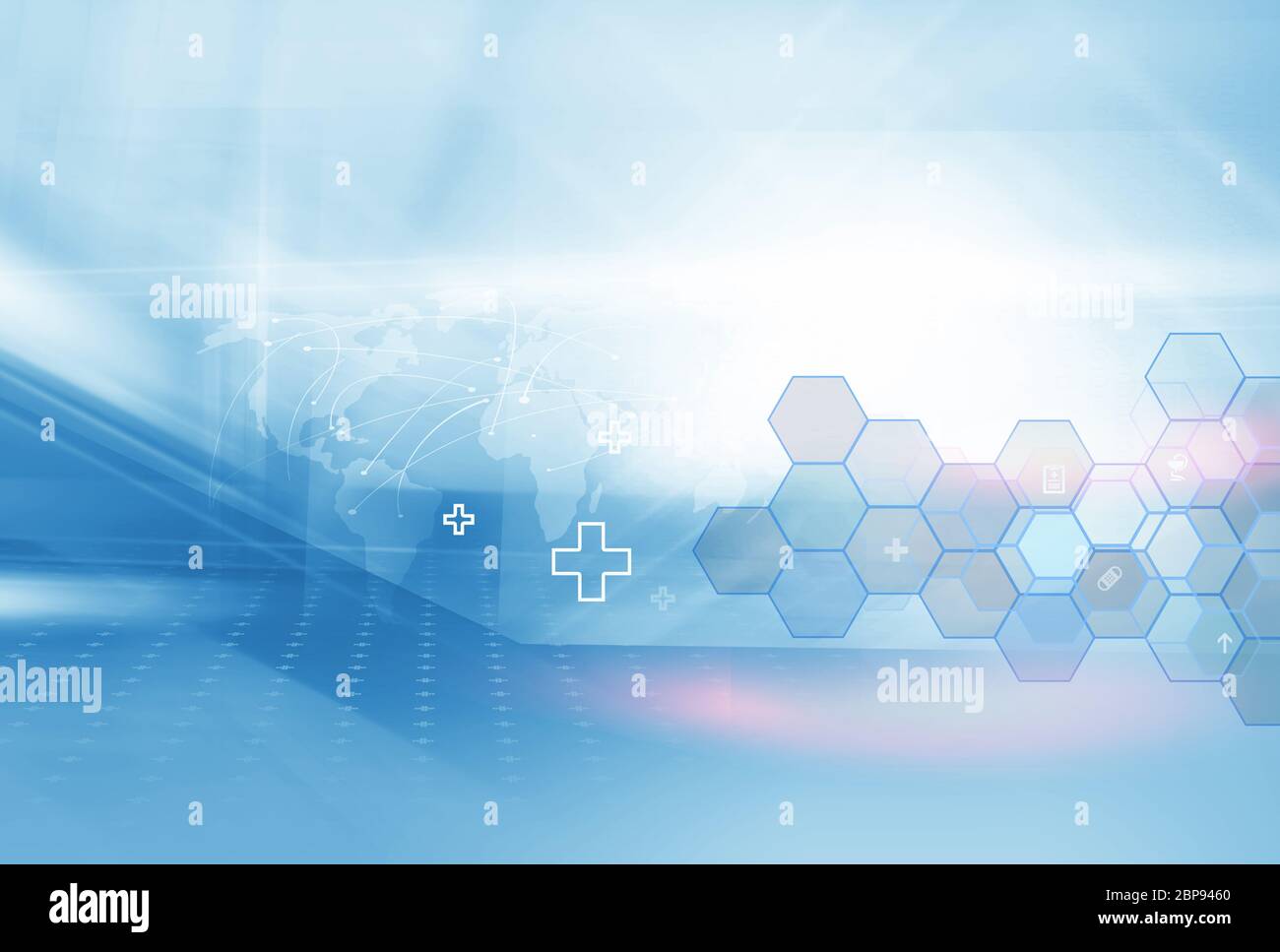 Abstract geometric hexagonal shape medicine and science background ...