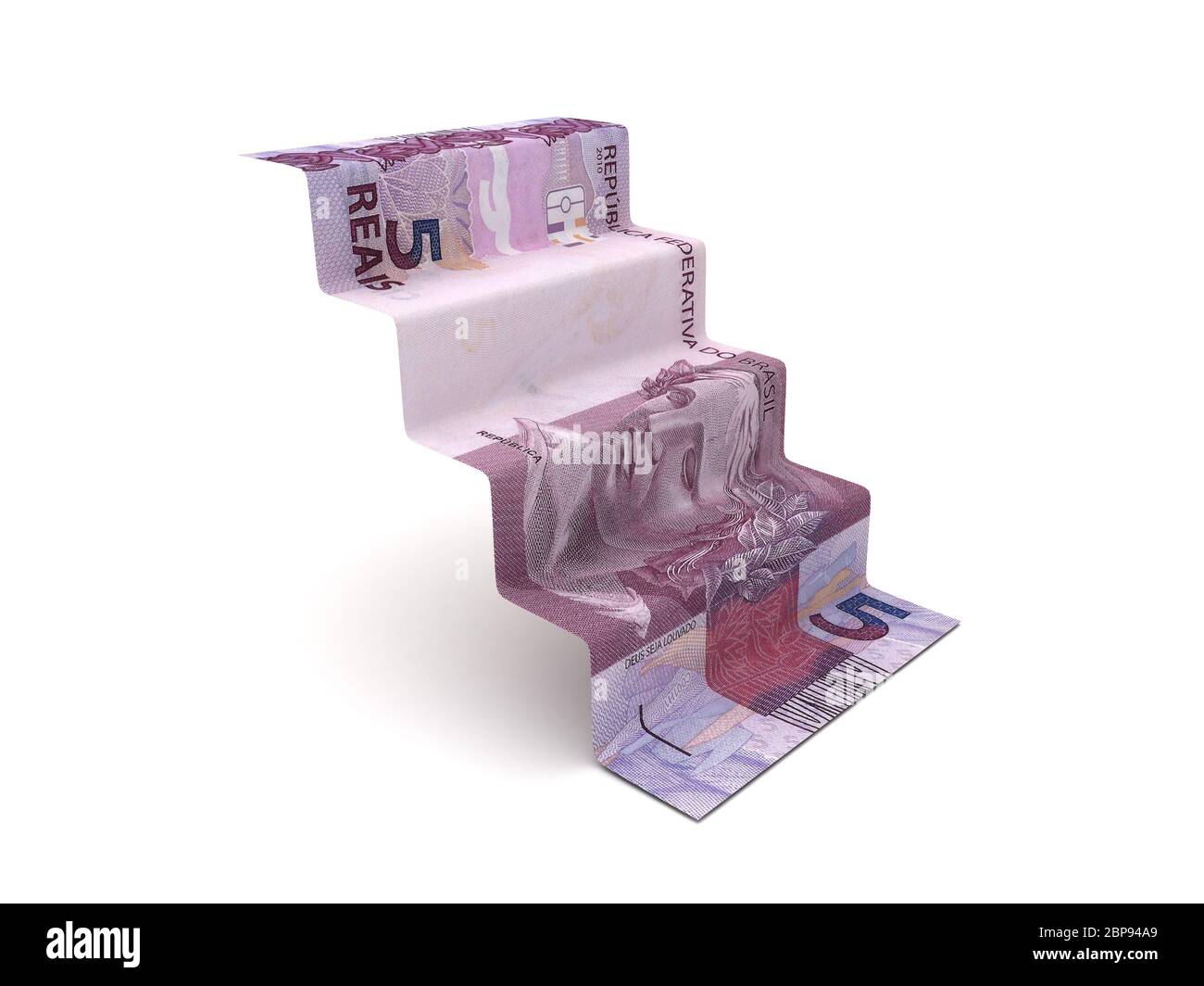 Higher Steps With Brazilian Real (Isolated on white background Stock ...