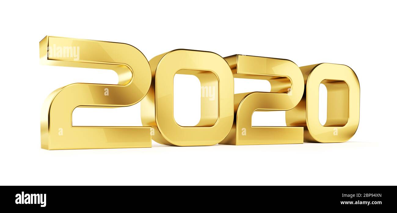 2020 golden bold letters symbol isolated 3d-illustration Stock Photo ...