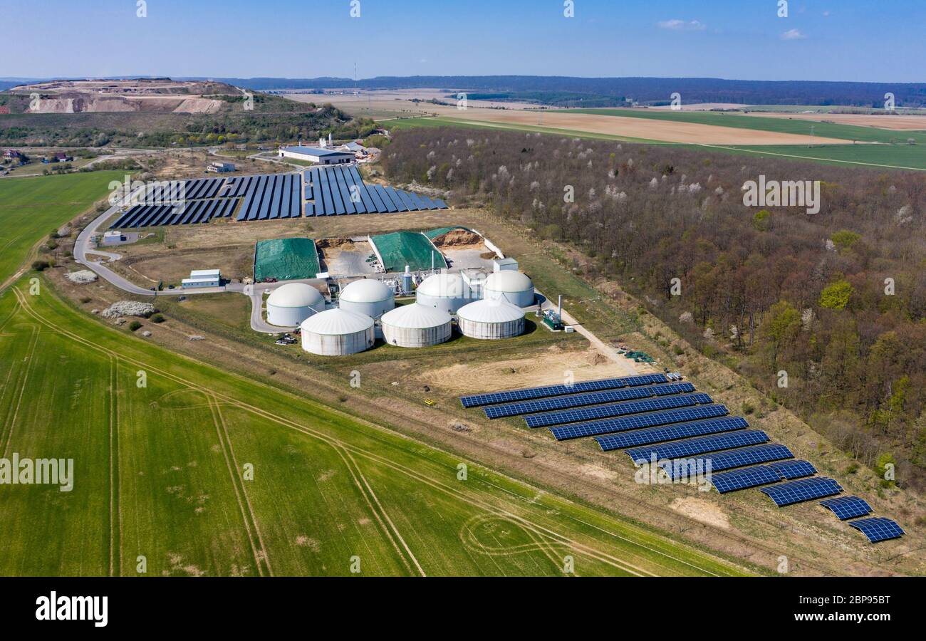 17 April 2020, Thuringia, Menteroda: One of the largest biomethane ...