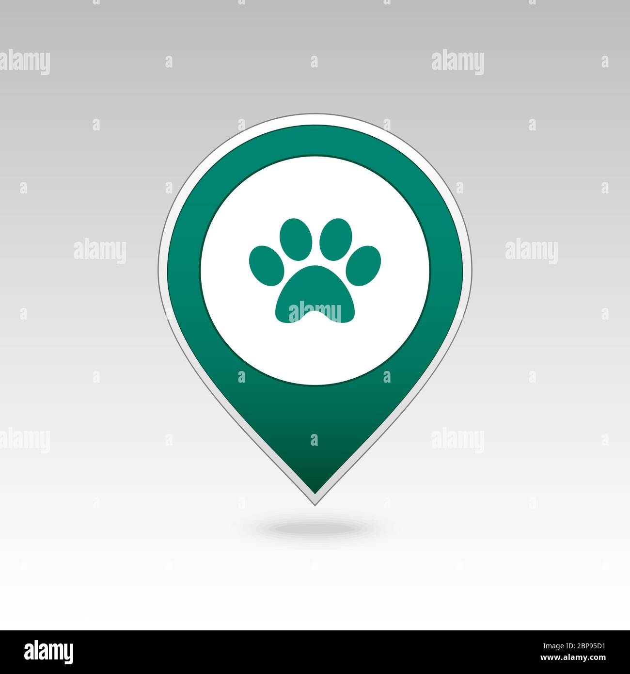 Dog paw pin map icon. Map pointer. Map markers. Destination vector icon ...