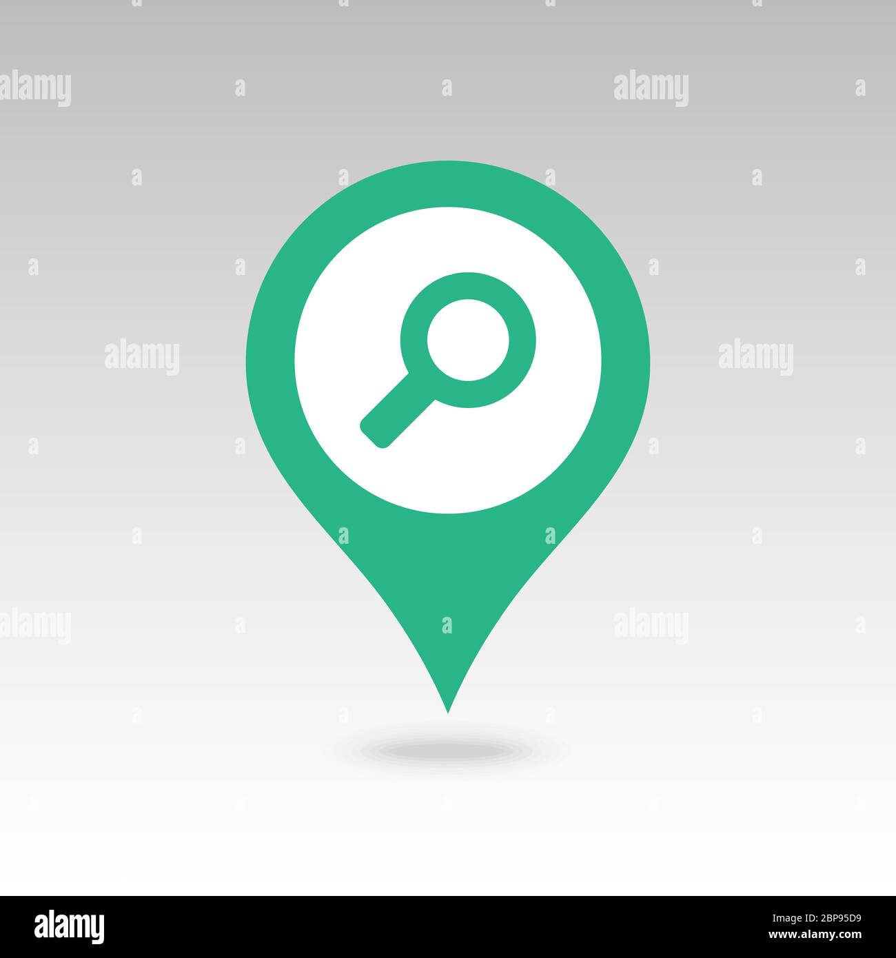 Search pin map icon. Vector magnifier or loupe map pointer. Magnifying ...