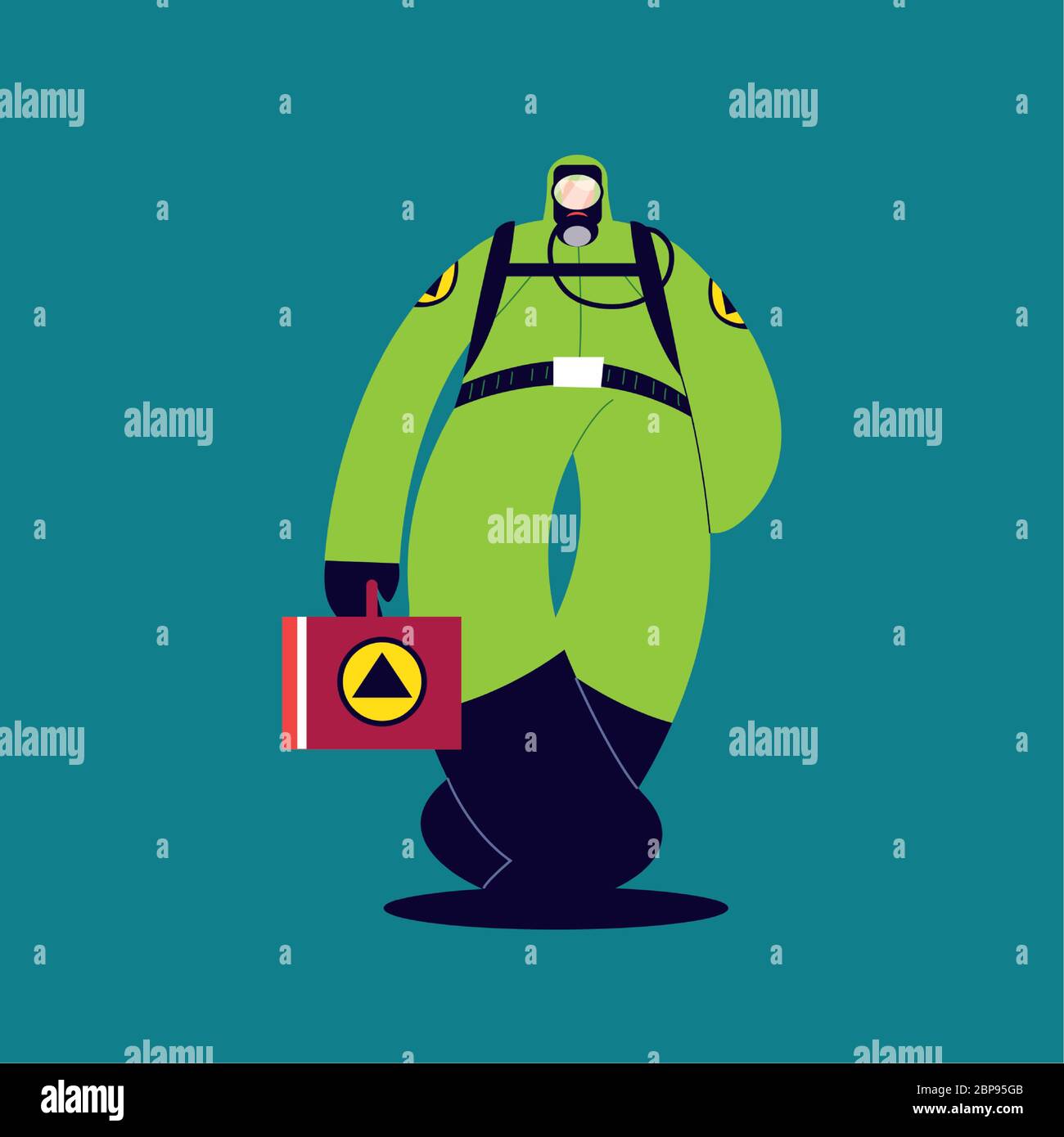 man in protective suit, safety clothing vector illustration design ...