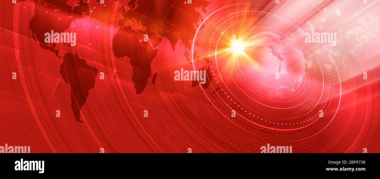 Graphical modern digital world banner, high technology with binary ...