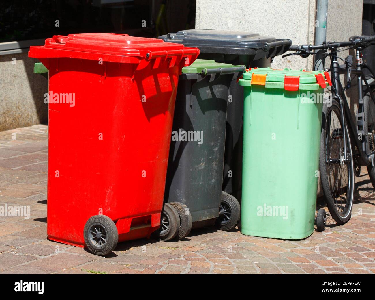 Various Waste Bins For Waste Separation High Resolution Stock ...