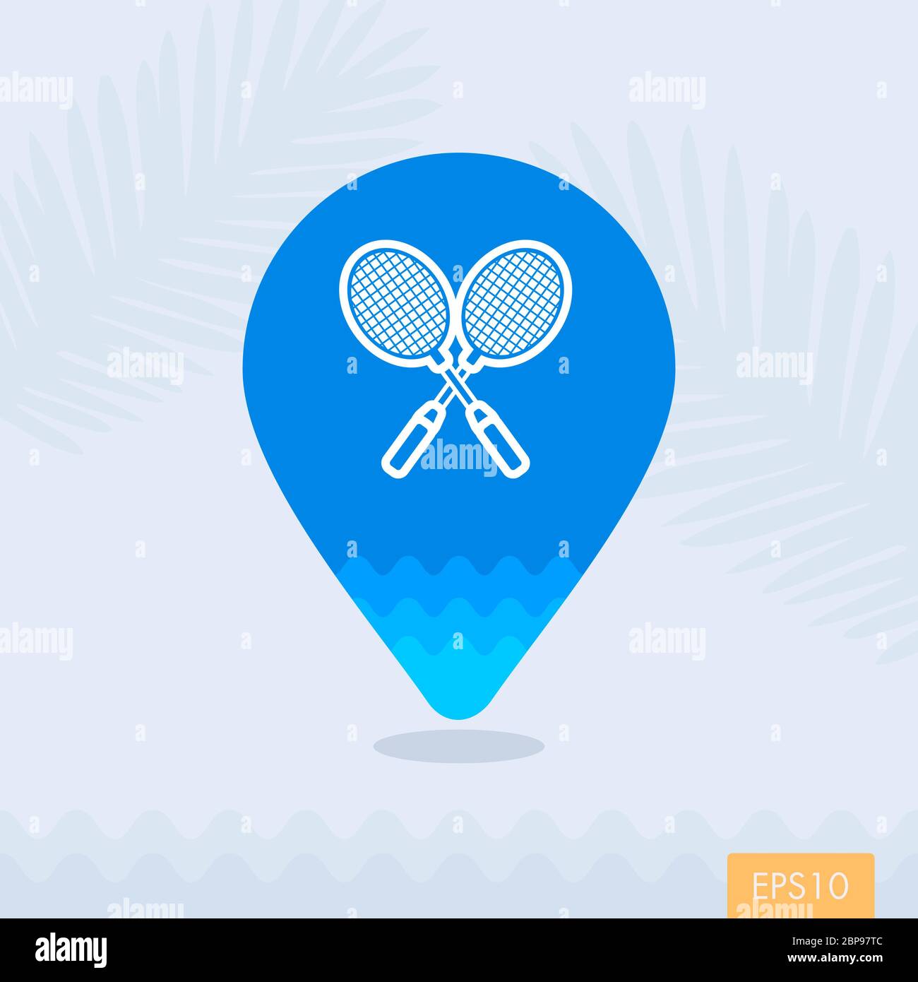 Badminton Racket vector pin map icon. Beach Map pointer. Summer Map ...