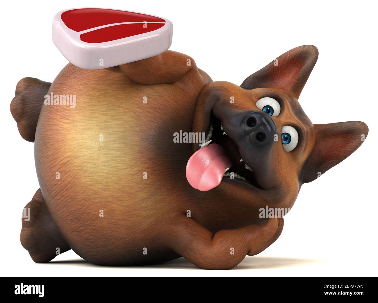 Fun german shepherd dog - 3D Illustration Stock Photo - Alamy