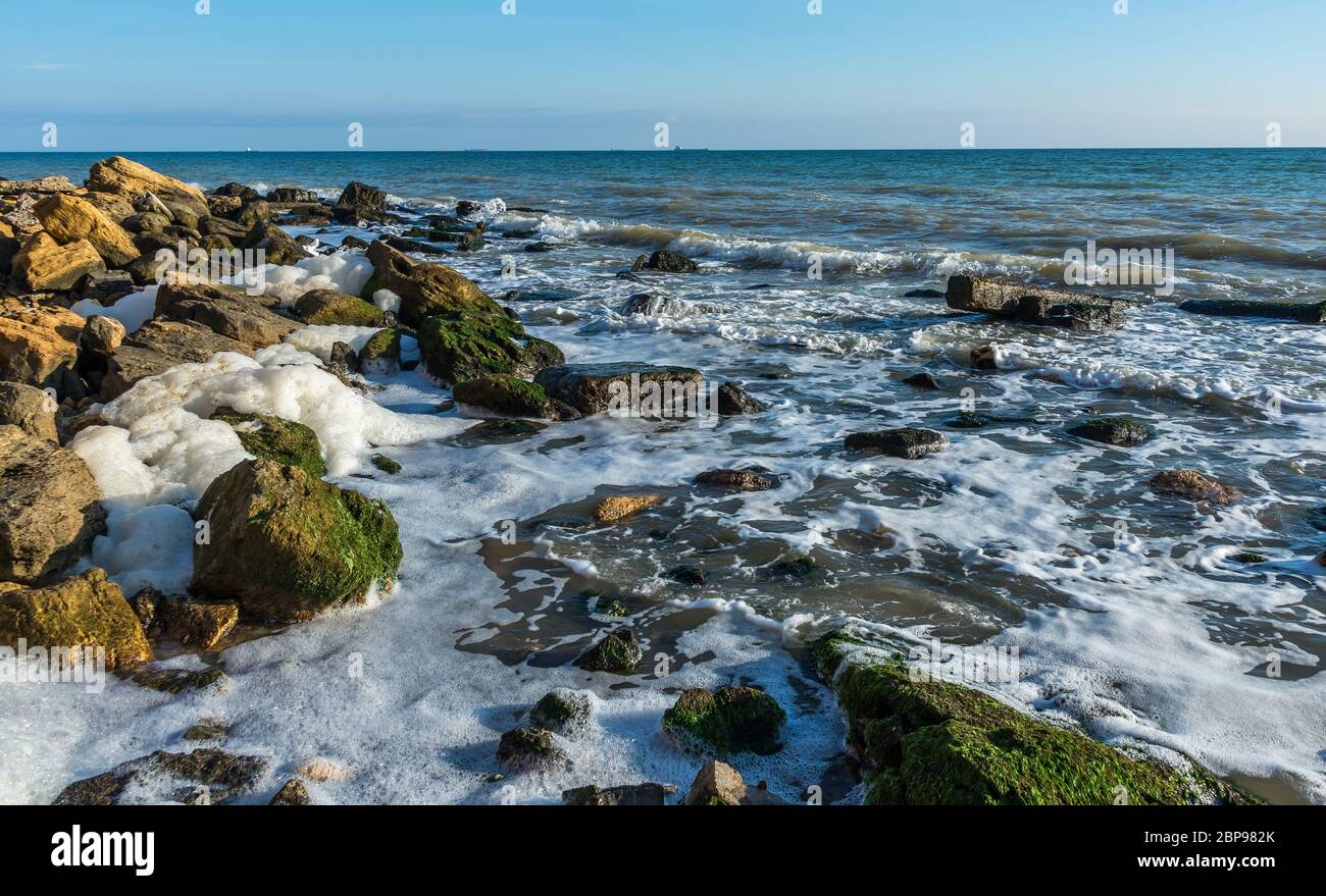 Autumn day by the sea near the village of Fontanka, Odessa region ...