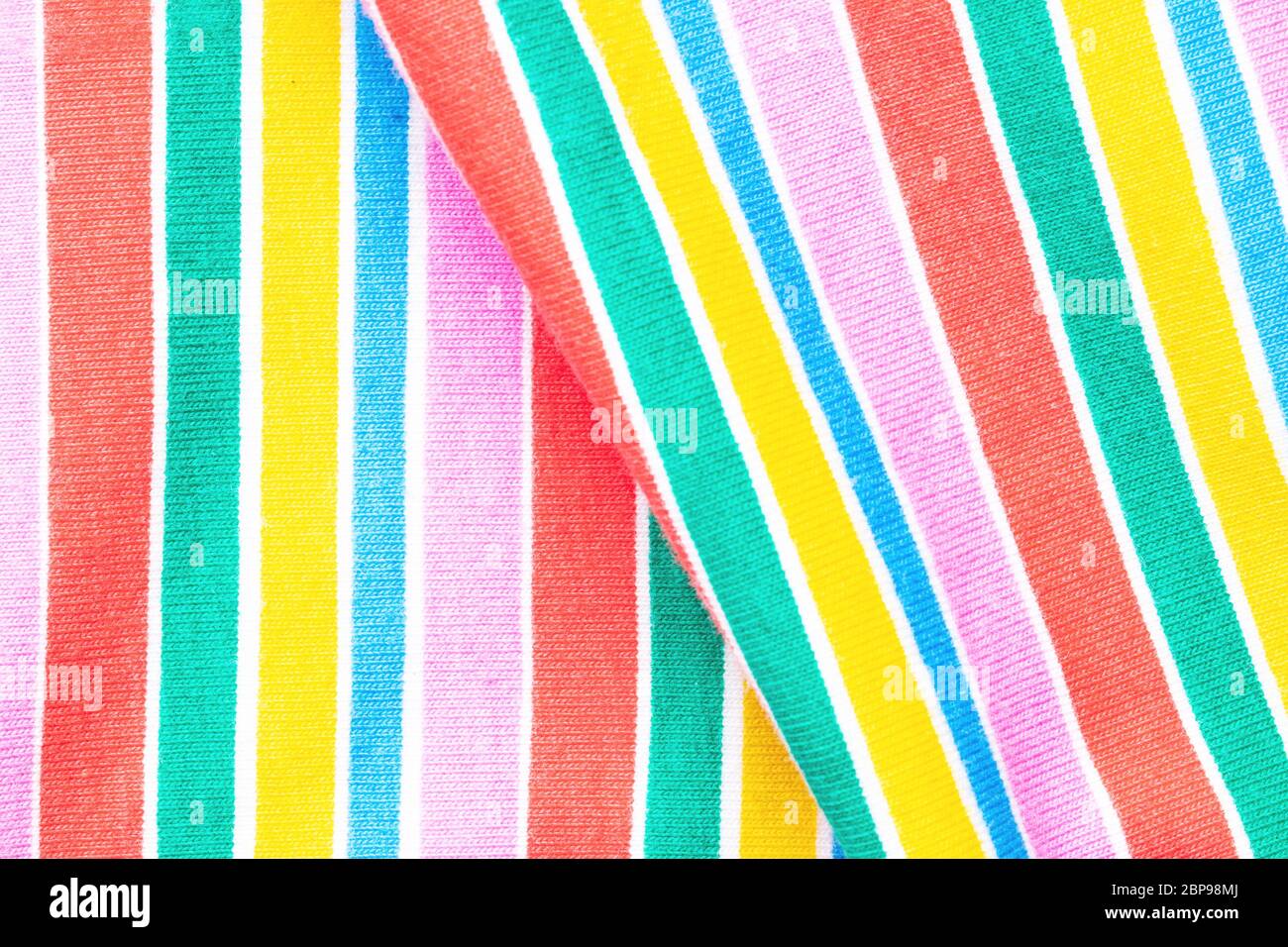Rainbow backgrounds fabric. Closeup of rainbow textile with fresh ...