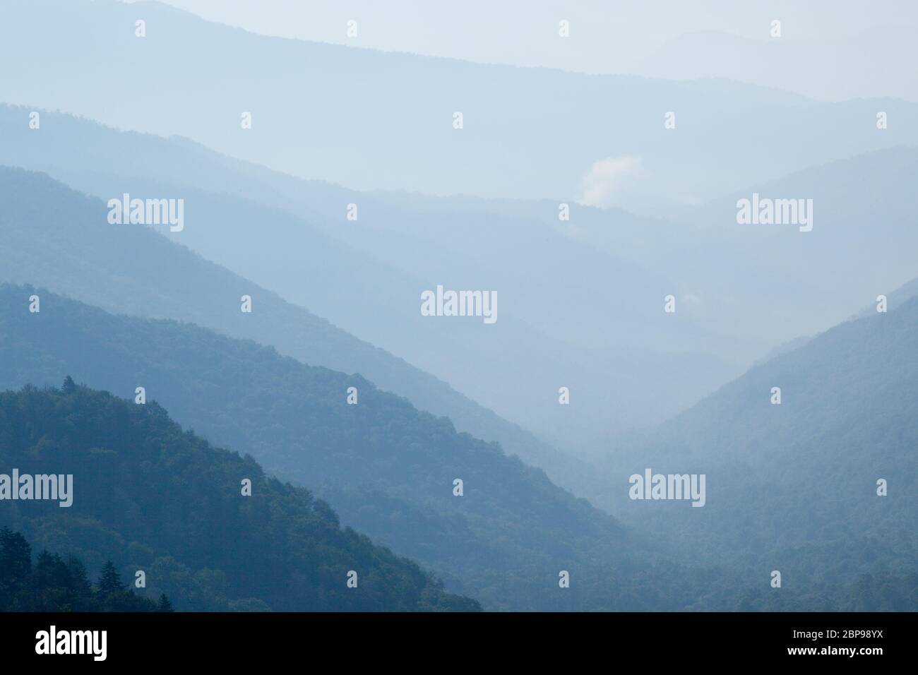 Distant mountains in shades of blue Stock Photo - Alamy