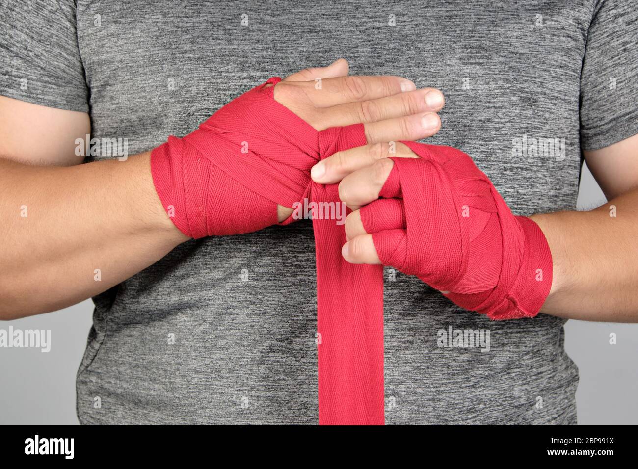 Wrapped hands boxer hi-res stock photography and images - Alamy