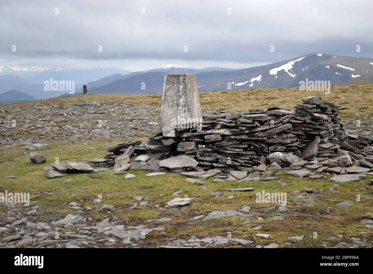 The Stone Shelter & Triangulation Point on the Summit of the Scottish ...