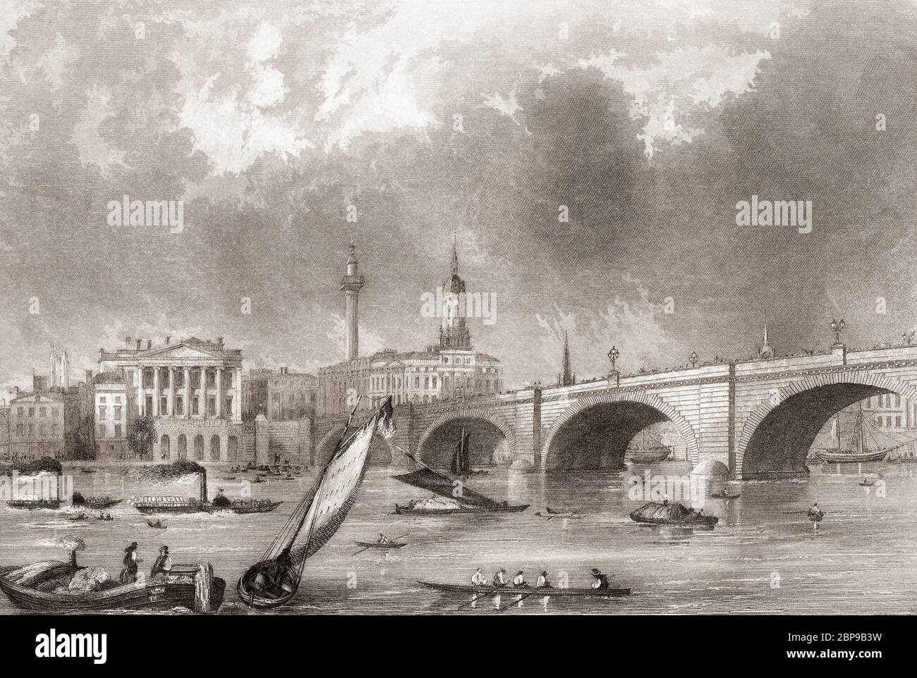 London Bridge, London, England, 19th century. From The History of ...