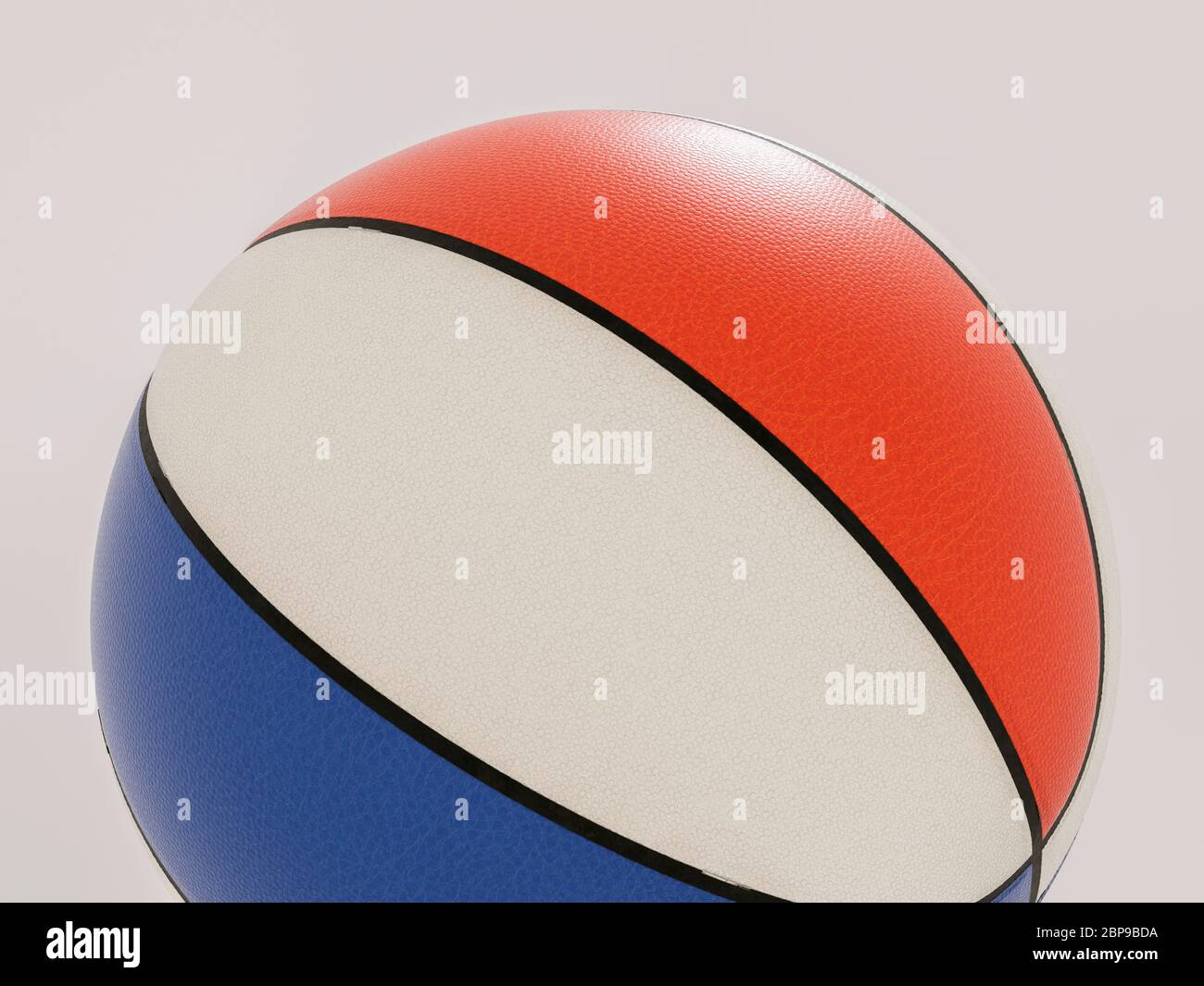 Front view of red white and blue USA colored single basketball sitting ...