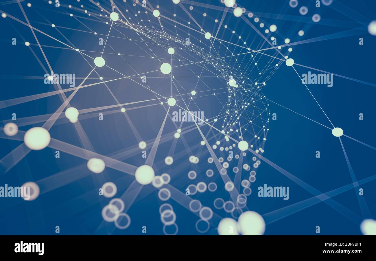 Abstract polygonal space low poly dark background with connecting dots and lines. Connection ...