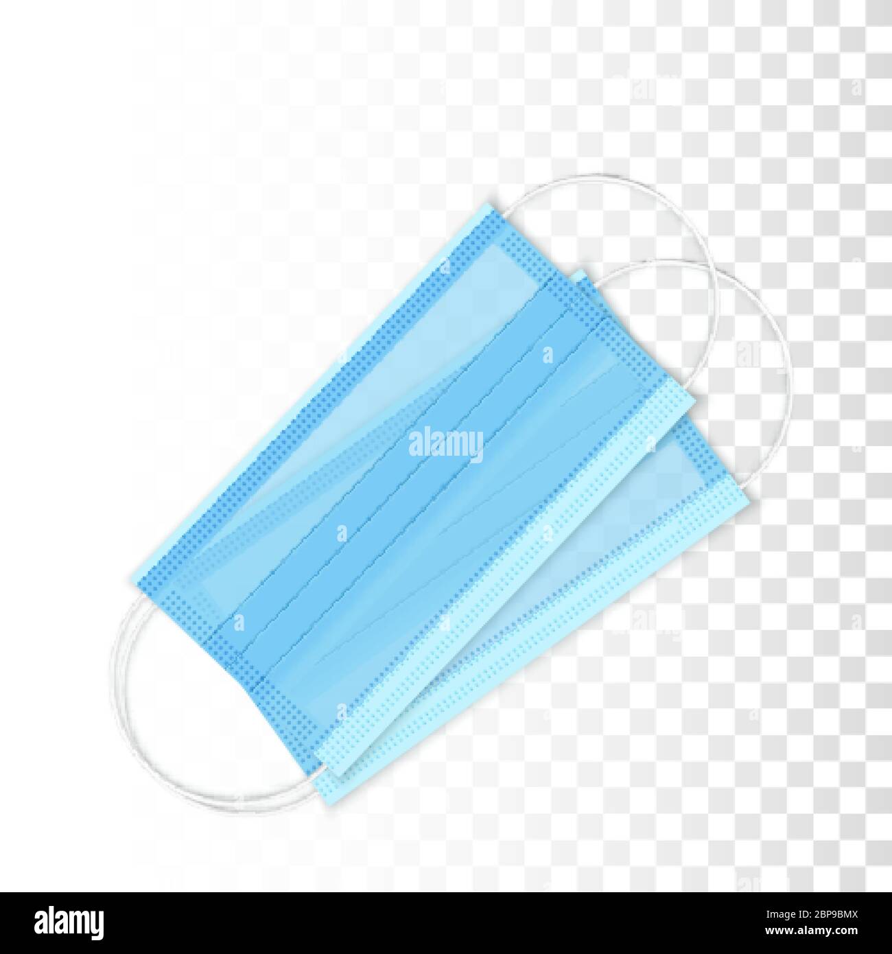 Realistic blue breathing respiratory mask. Medical face mask. Viruses and disease protection ...