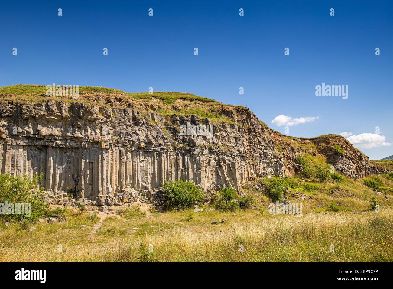 Grey columnar basalt, Basalt column rock formations Stock Photo - Alamy