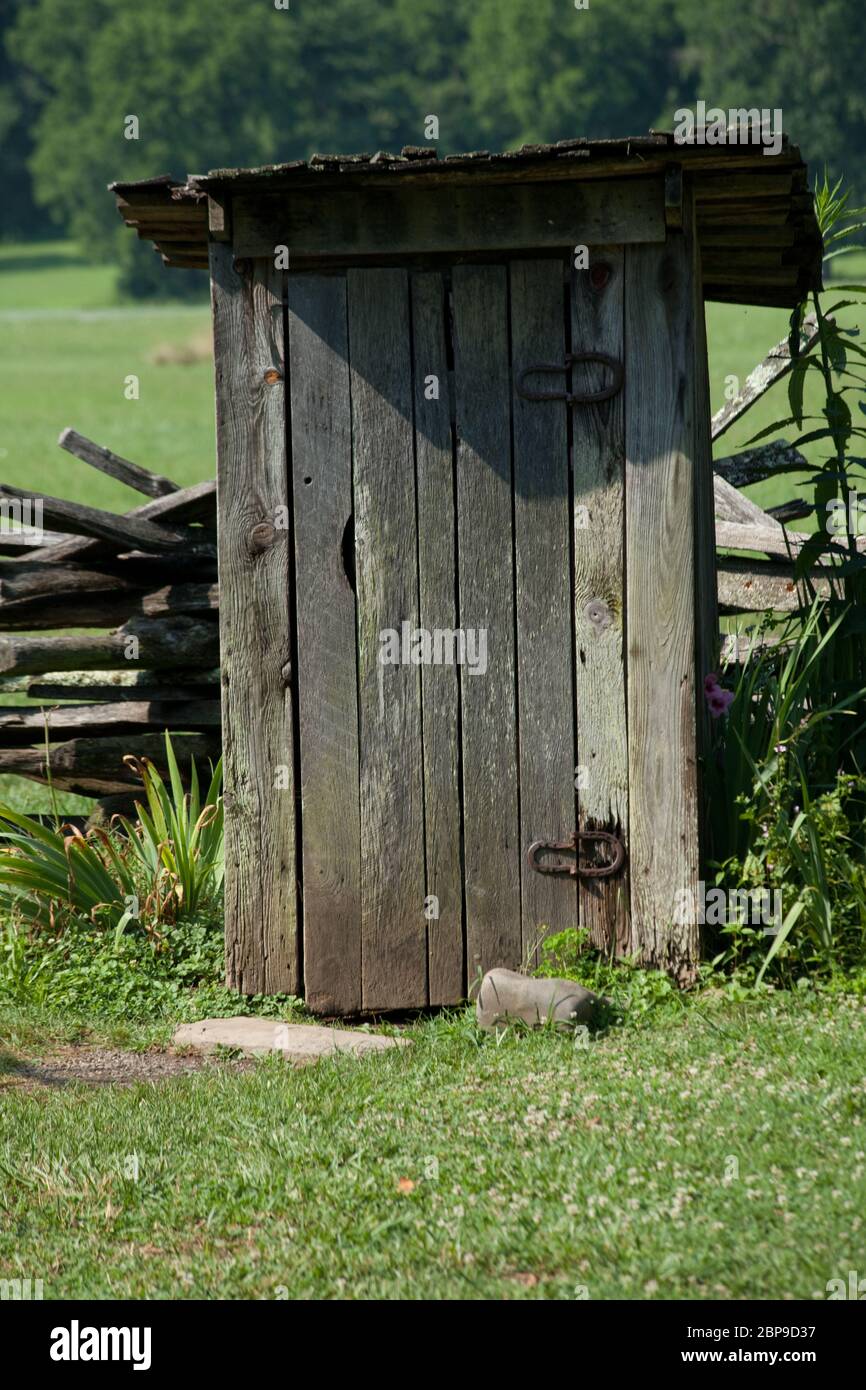Old Wooden Outhouse Stock Photo - Alamy