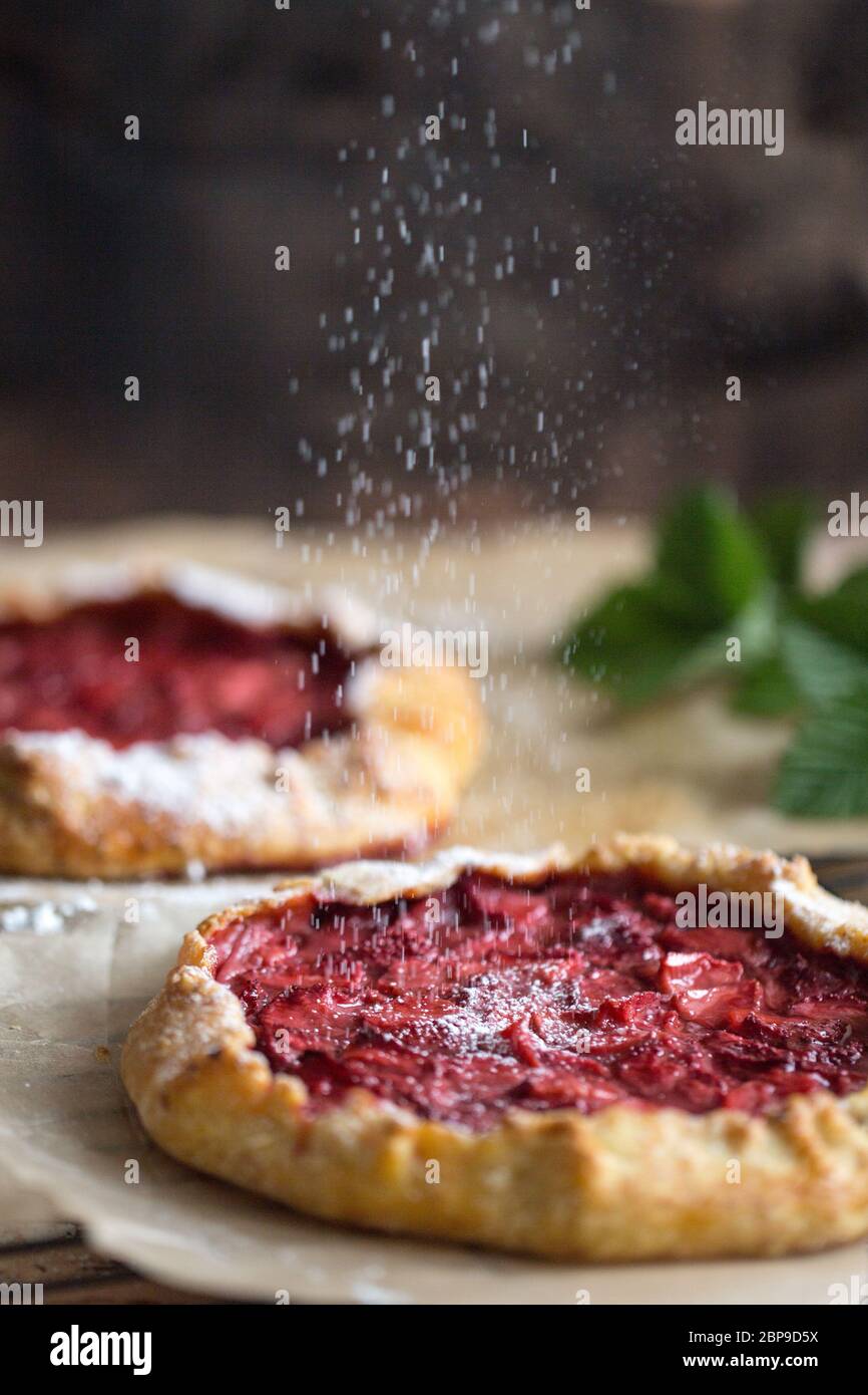 Strawberry galette, homemade bakery, pastry, summer dessert Stock Photo ...